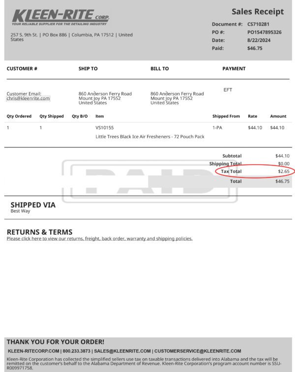 How to Claim a Sales Tax Exemption with Kleen-Rite Corporation